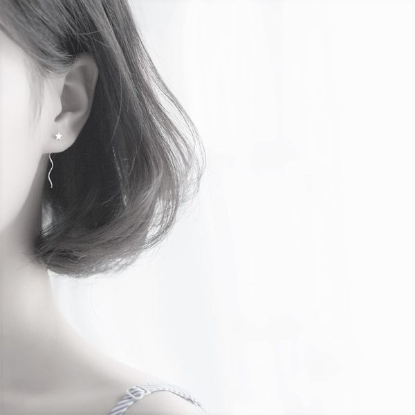 Hátra lógós ezüst fülbevaló – Brillmánia